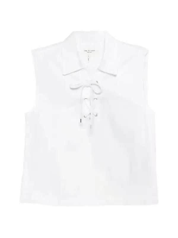 Rag & Bone Fiona Lace-up Top - White