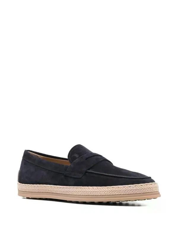 TOD'S Panelled Suede Loafers - Blue