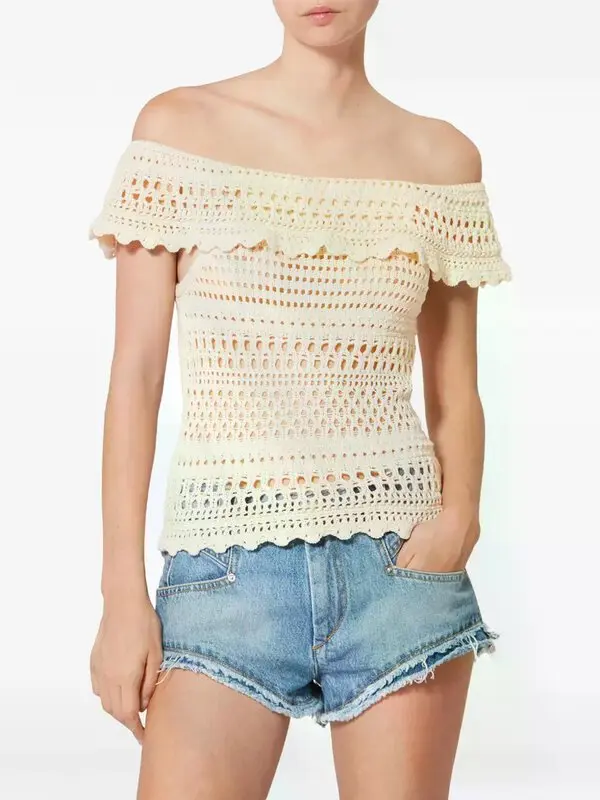 MARANT ETOILE Zaelle Crochet Off-shoulder Top