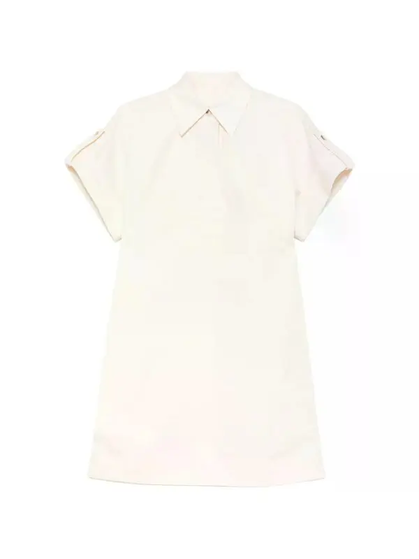 JOSEPH Collared Short-sleeve Mini Dress - Neutrals