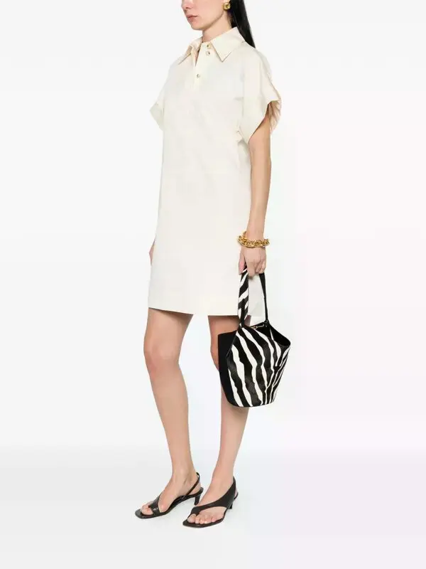 JOSEPH Collared Short-sleeve Mini Dress - Neutrals