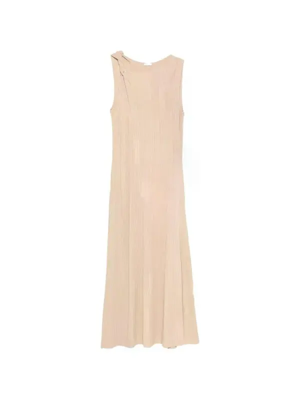 JOSEPH Plissé Knit Midi Dress - Neutrals