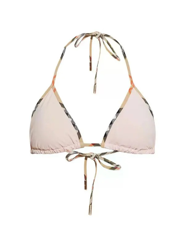 Burberry Check-trim Bikini Top - Neutrals