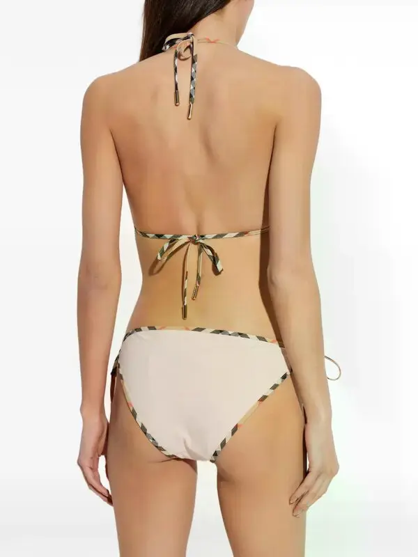 Burberry Check-trim Bikini Top - Neutrals