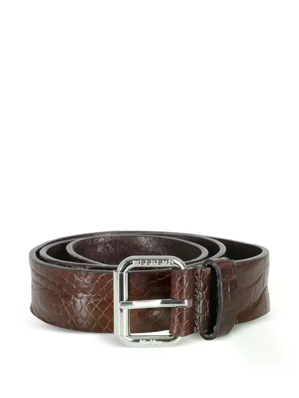 Max Mara Embossed Buckle Belt - Brown