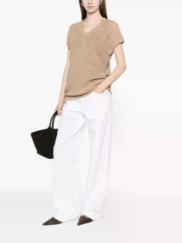 Fabiana Filippi Sequin-embellished Knit Vest - Neutrals