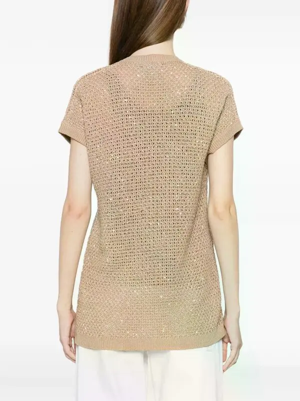 Fabiana Filippi Sequin-embellished Knit Vest - Neutrals