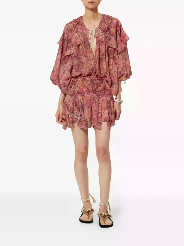 Isabel Marant Étoile Mandala-print Smocked Skirt