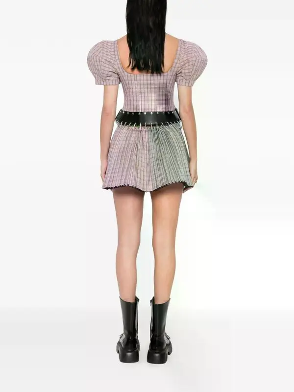 CHOPOVA LOWENA Carly Tartan Belted Mini Dress
