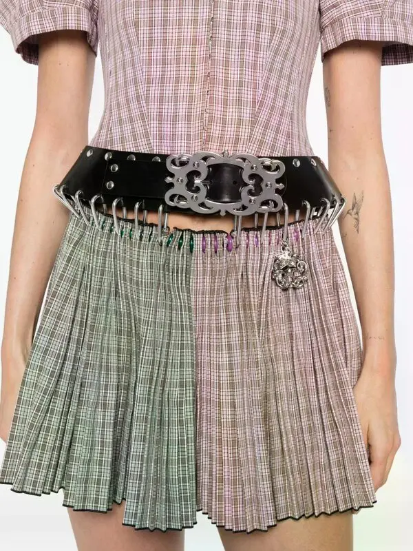 CHOPOVA LOWENA Carly Tartan Belted Mini Dress