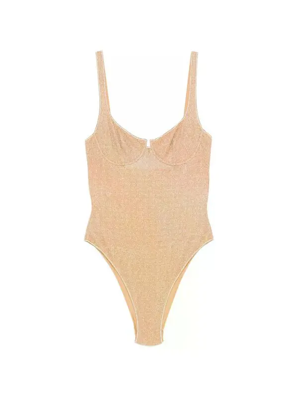 Oseree Cut-out Detail Swimsuit - Gold