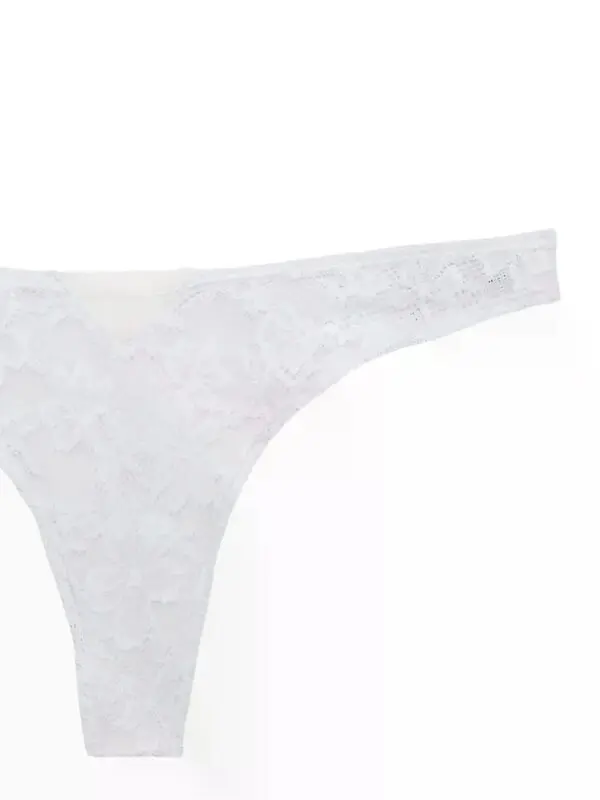 FLEUR DU MAL Le Stretch Lace Thong - White