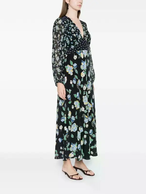 Rixo Kaila Floral Polka Dot Dress