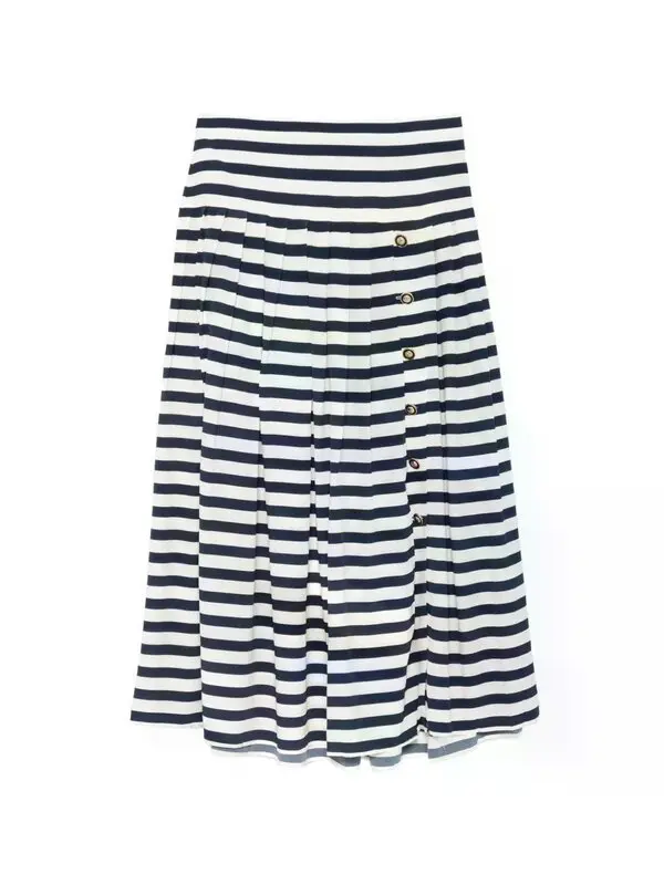 Rixo Una Striped Midi Skirt - Blue