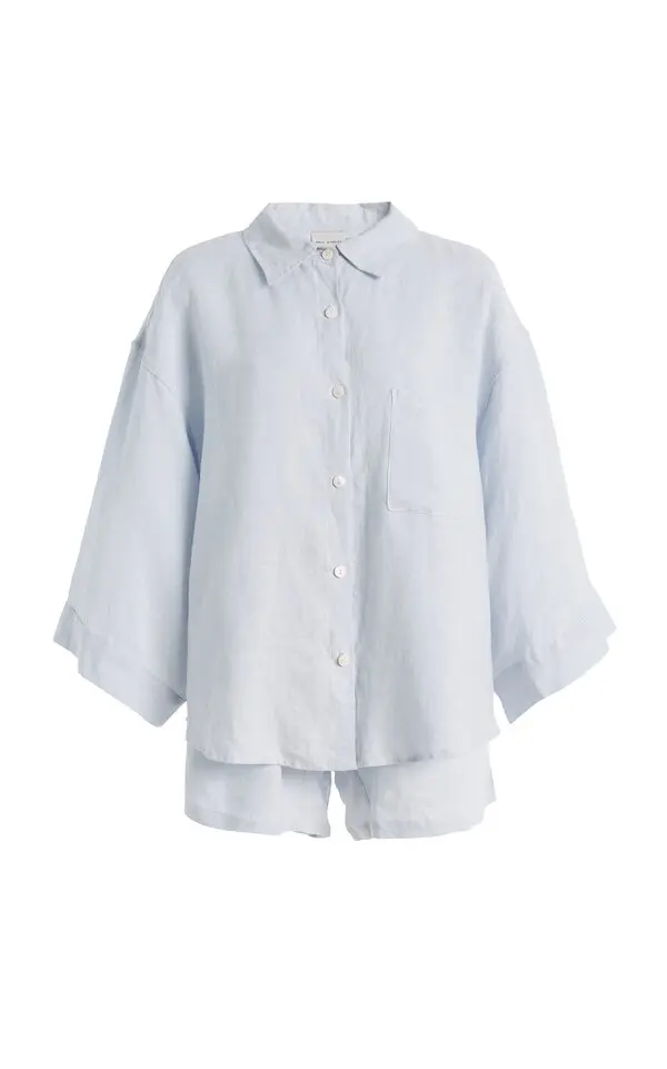 DEIJI STUDIOS 03 Linen Short Set - Blue