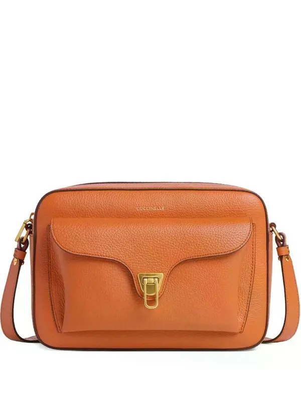 COCCINELLE Leather Shoulder Bag With Front-pocket - Orange