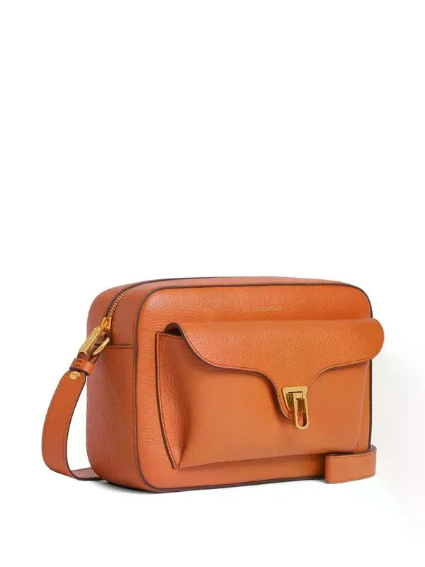 COCCINELLE Leather Shoulder Bag With Front-pocket - Orange