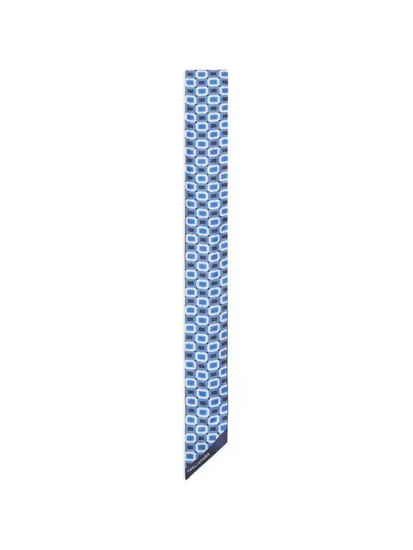 Tagliatore Geometric Pattern Scarf - Blue