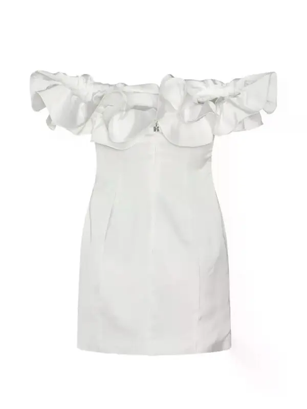 ROTATE BY BIRGER CHRISTENSEN Ruffle Satin Mini Dress - White