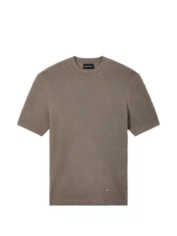 Emporio Armani Logo-appliqué T-shirt - Brown