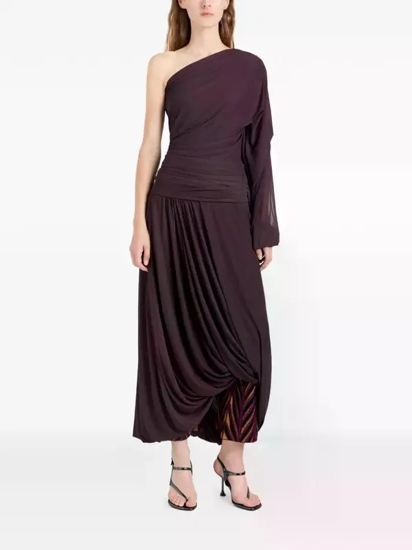Proenza Schouler Gabri One-shoulder Pleated Midi Dress - Purple