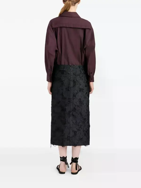 Proenza Schouler Dalma Jacquard Midi Skirt - Black