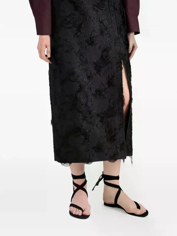 Proenza Schouler Dalma Jacquard Midi Skirt - Black