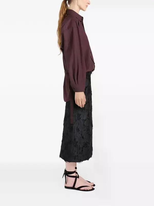 Proenza Schouler Dalma Jacquard Midi Skirt - Black