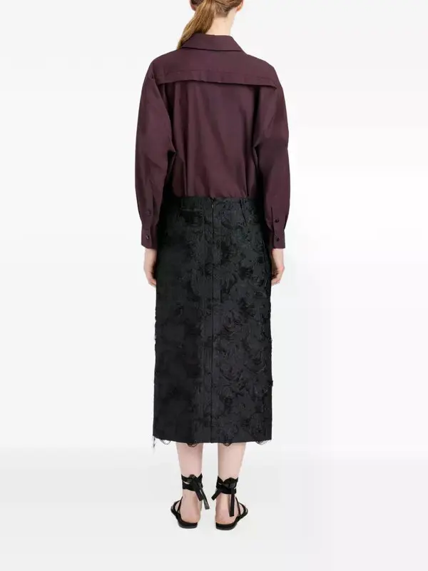Proenza Schouler Dalma Jacquard Midi Skirt - Black