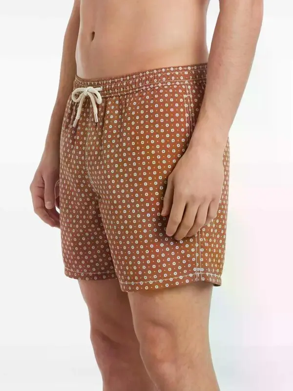 MC2 SAINT BARTH Floral-print Swim Shorts - Brown