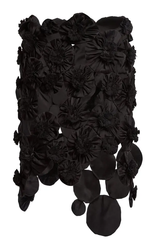 Victoria Beckham Applique Skirt - Black