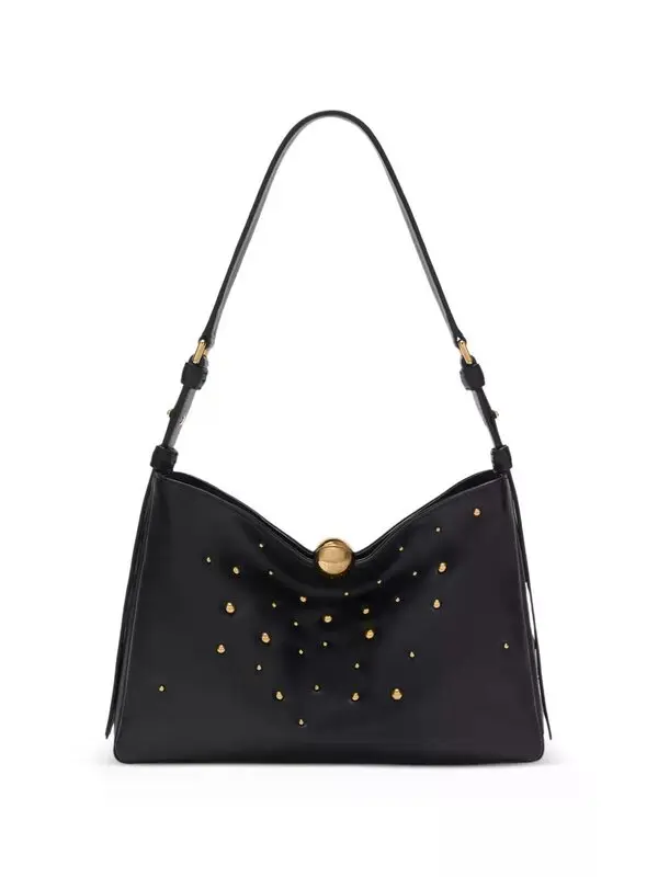 Furla Studded Sfera Soft Shoulder Bag - Black