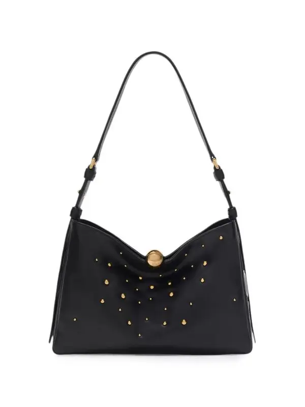 Furla Studded Sfera Soft Shoulder Bag - Black