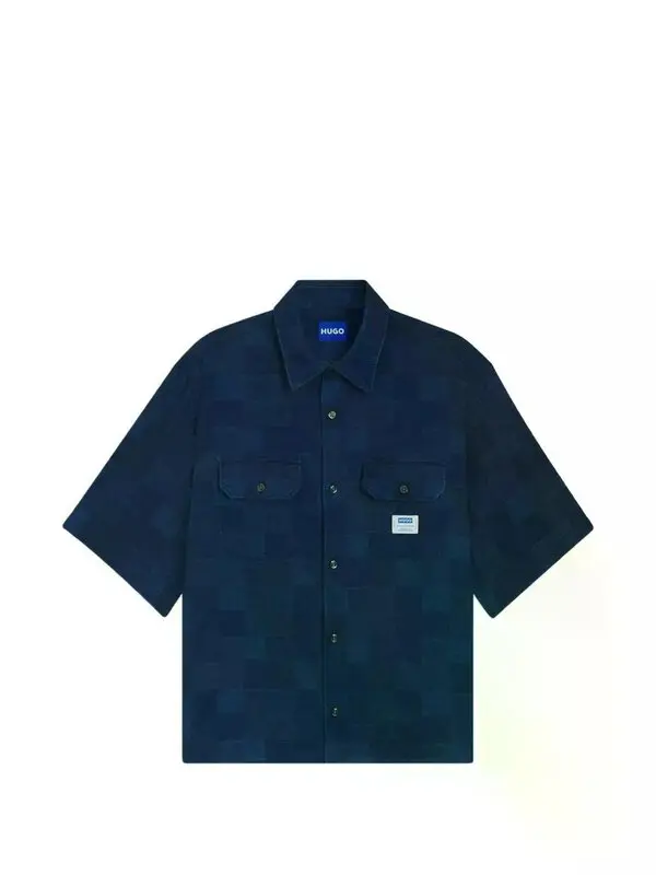 Hugo Ekyno Chest-pocket Checked Shirt - Blue
