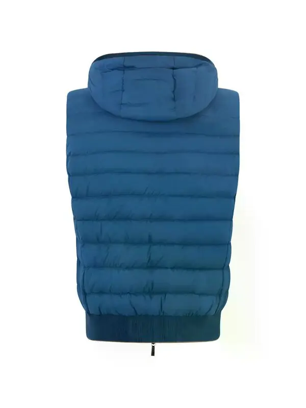 MOORER Padded Hooded Gilet - Blue
