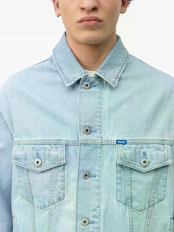 Hugo Buttoned-pockets Denim Jacket - Blue