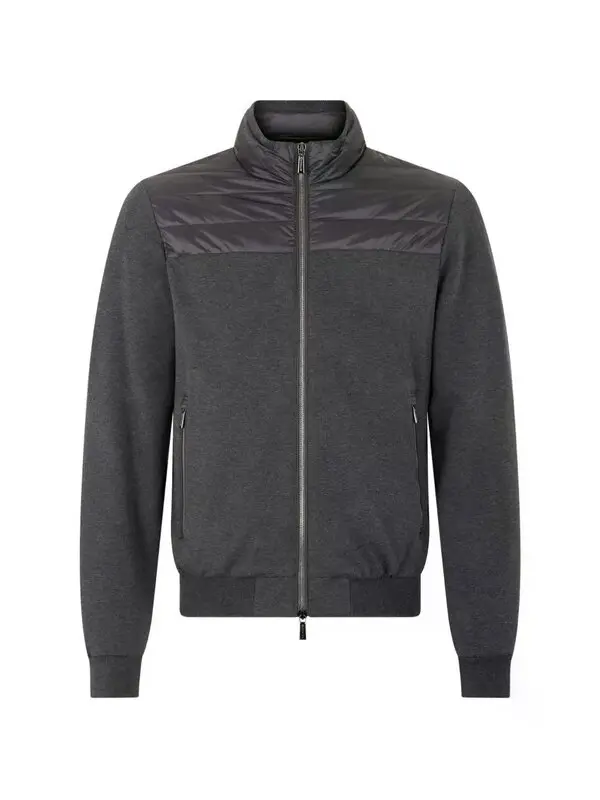MOORER Panelled Zip-up Jacket - Grey