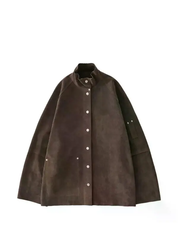 Studio Nicholson Raglan Sleeve Suede Jacket - Brown