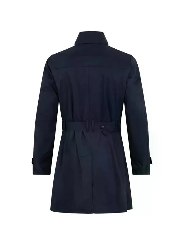 MOORER Belted Trench Coat - Blue