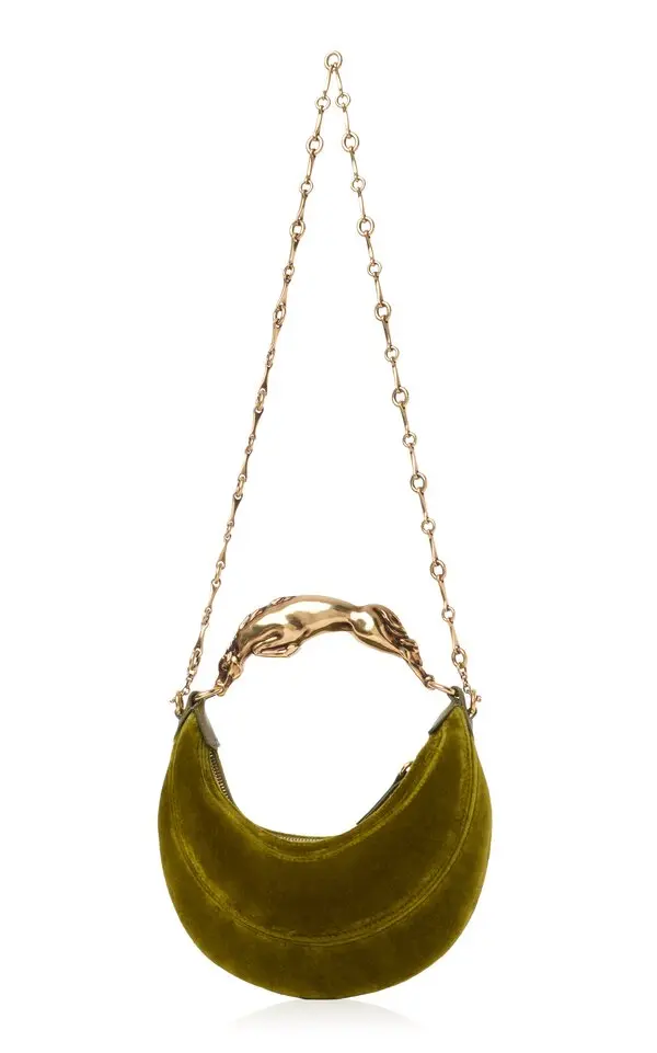 Chloé Chain Horse Shoulder Bag - Khaki