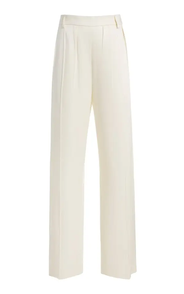 Victoria Beckham Relaxed Curved-leg Trousers - Ivory