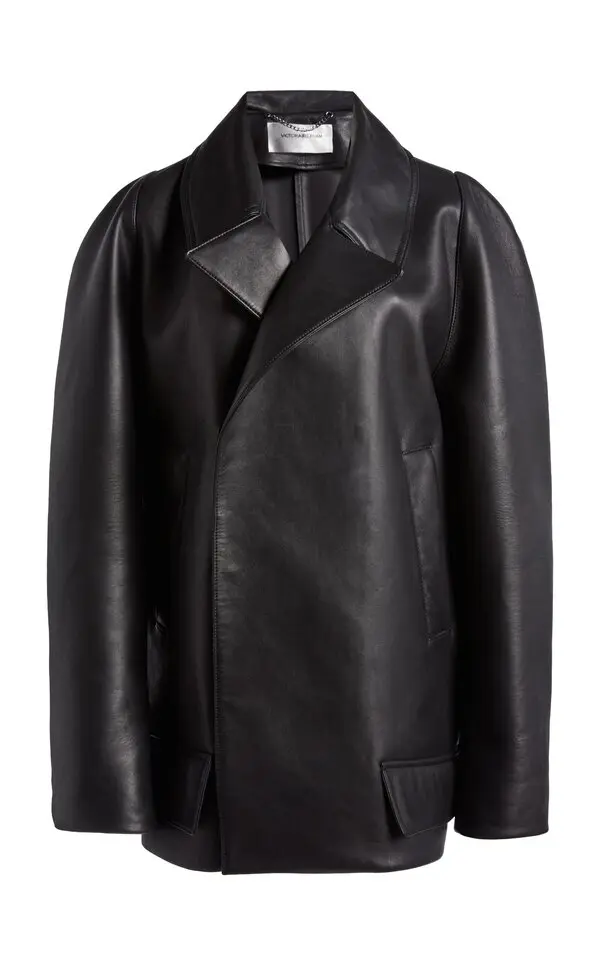 Victoria Beckham Oversized Leather Overcoat