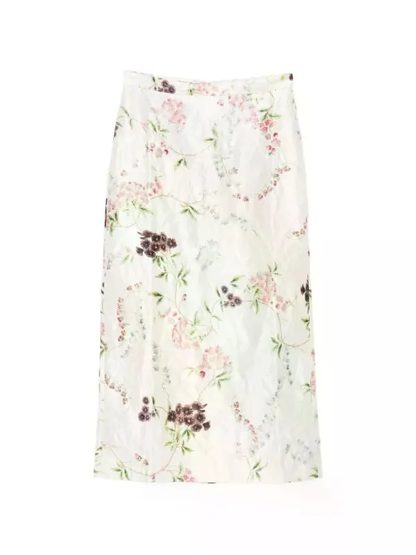 Erdem Satin Midi Skirt - Neutrals