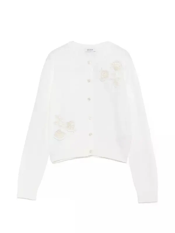 Erdem Appliqué Cardigan - White
