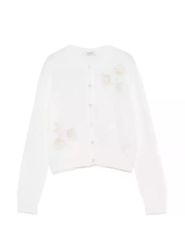 Erdem Appliqué Cardigan - White