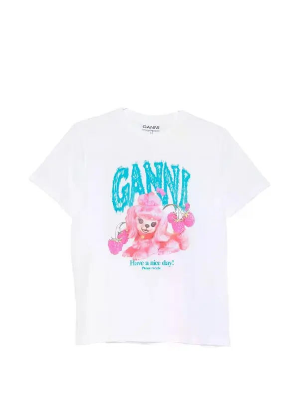 GANNI Graphic T-shirt - White