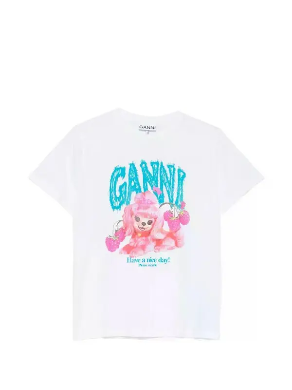 GANNI Graphic T-shirt - White