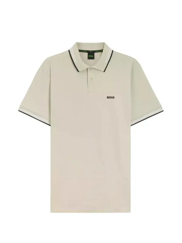 BOSS Slim-fit Polo Shirt In Stretch Cotton With Logo - Neutrals
