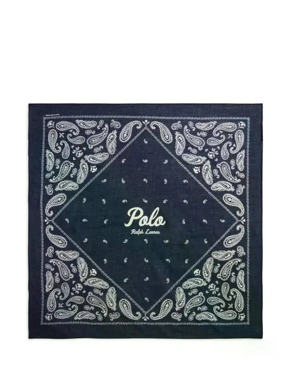Polo Ralph Lauren Paisley-pattern Cotton Scarf - Blue
