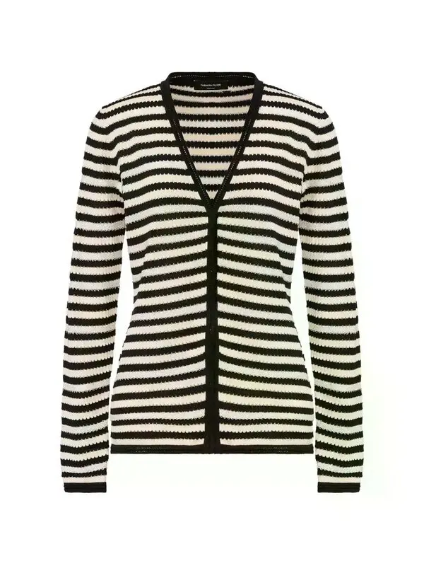 Fabiana Filippi V-neck Striped Cardigan - Neutrals